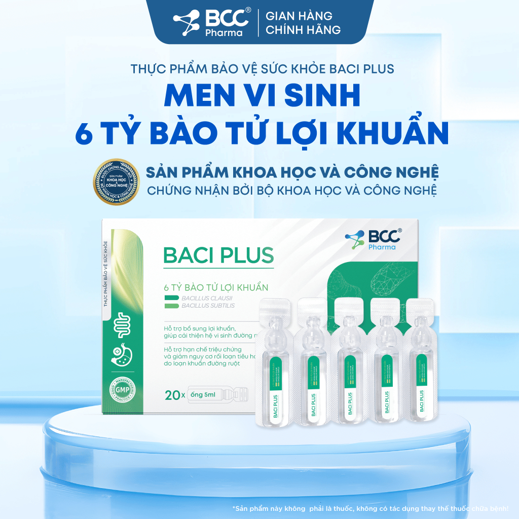 [BCC PHARMA] TPBVSK Men vi sinh BaciPlus 6 tỷ lợi khuẩn hỗ trợ giảm nguy cơ rối loạn tiêu hóa do ...