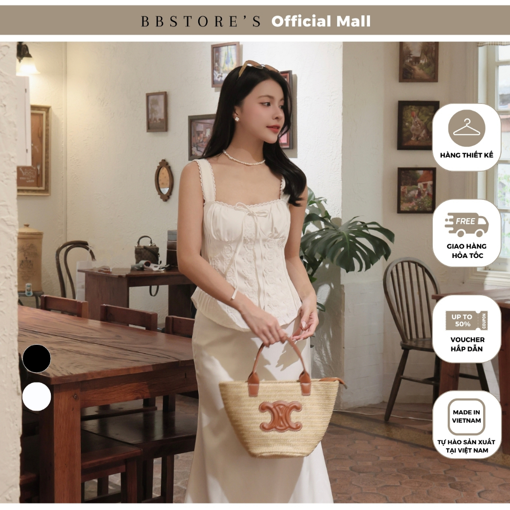 [BBSTORE'S] Áo Kiểu Hai Dây Dạo Phố Viền Ren - A4417B | Shopee Việt Nam