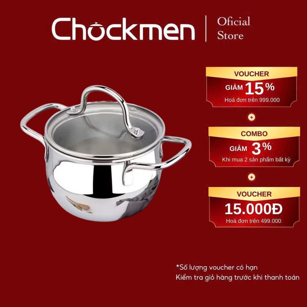 Nồi Mini CHOCKMEN Inox 18/10 Cao Cấp 12cm - 14cm Nồi Canh Nồi Quấy Bột Nồi Cháo Cho Bé Nồi Chiên ...