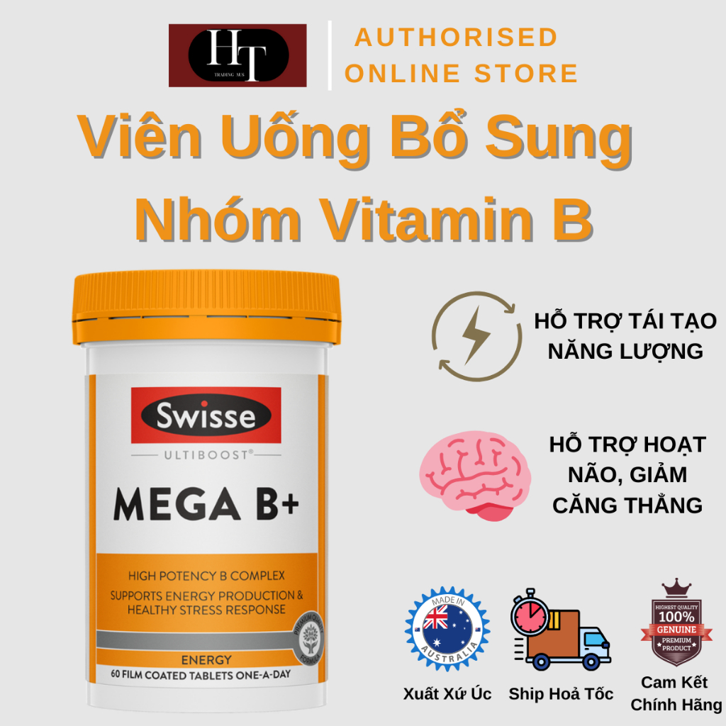 Swisse Ultiboost Mega B+ - Viên Uống Bổ Sung Nhóm Vitamin B - 60 Viên ...