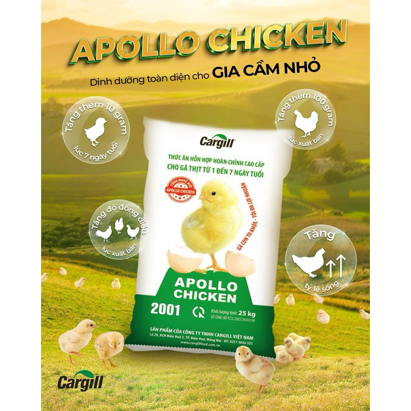 5kg chiết cám gà con apollo 2001 thơm ngon, mau lớn, nặng cân cty ...