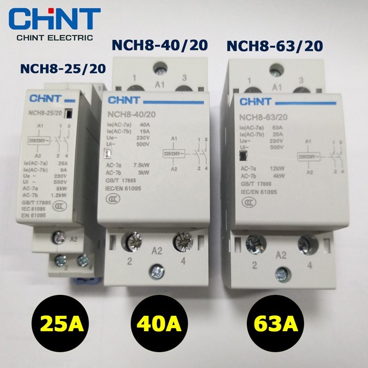 Khởi động từ 1 pha CHINT NCH8 - 25A 40A 63A/220V contactor HÀNG CHÍNH HÃNG | Shopee Việt Nam
