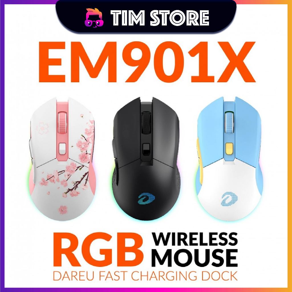 Chuột không dây Gaming DAREU EM901X RGB – SUPERLIGHT, FAST CHARING DOCK ...