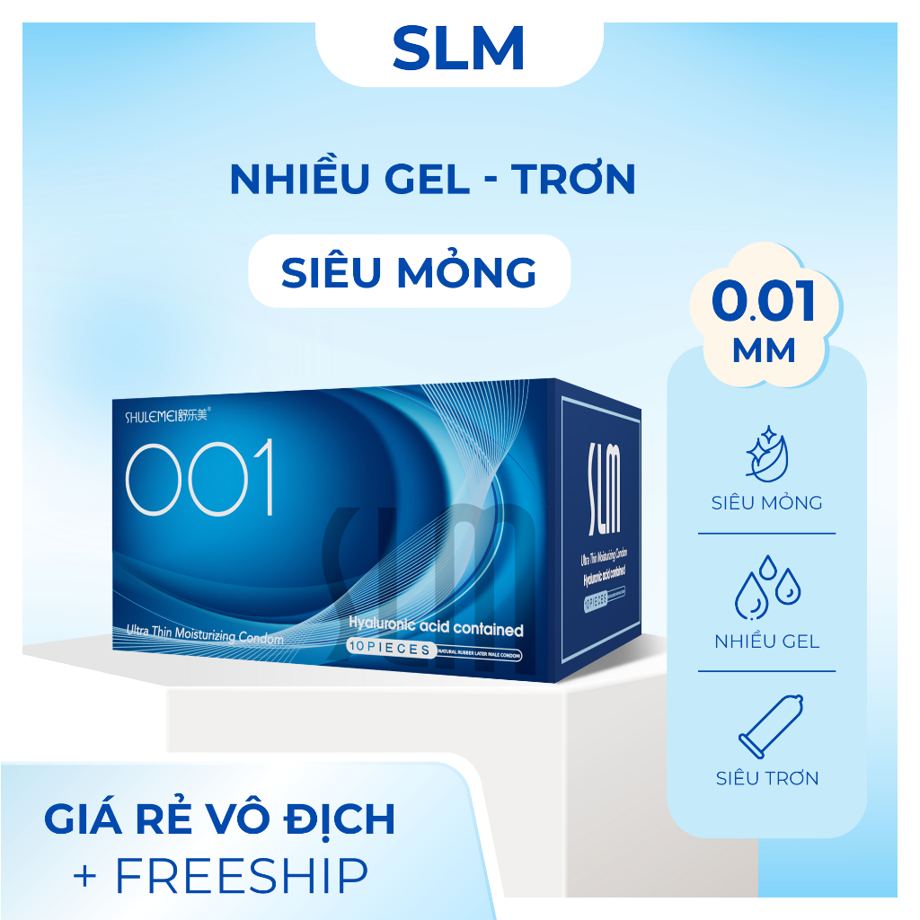 Bao Cao Su Siêu Mỏng SLM 001 - Nhiều Gel, Dưỡng Ẩm, Thoải Mái, Chân ...