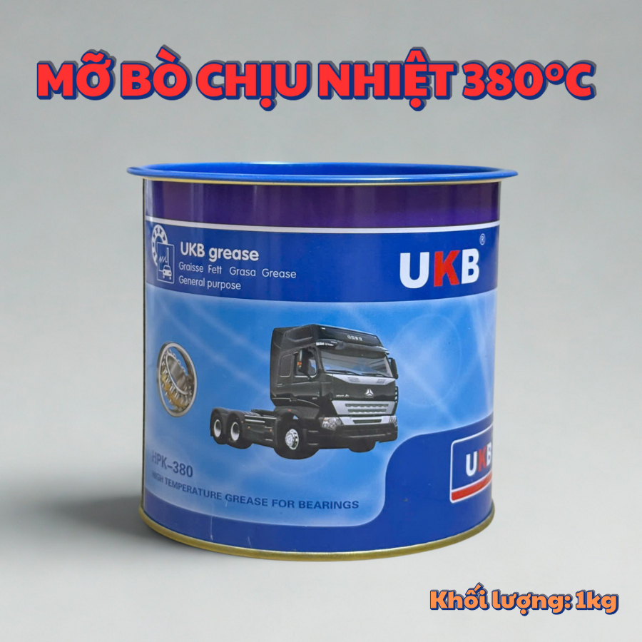 Mỡ Bò Bôi Trơn UKB Chịu Nhiệt 380 Độ, Mỡ Chịu Nhiệt Dạng Lon 1Kg – Dùng Cho Xe Cơ Giới, Bạc Đạn ...