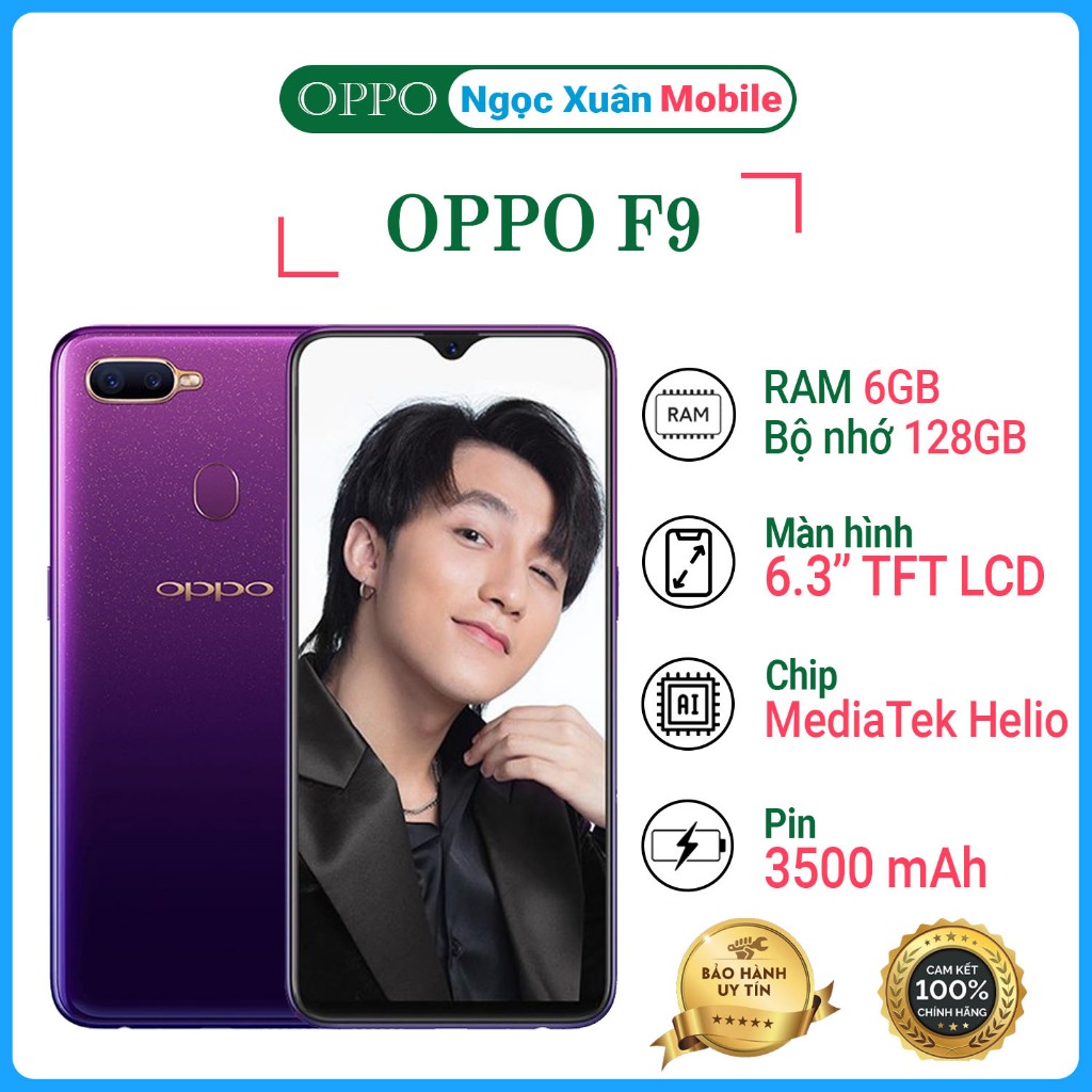 Điện thoại Oppo F9 Ram 6GB bộ nhớ 128GB full chức năng, mượt - Bảo Hành ...