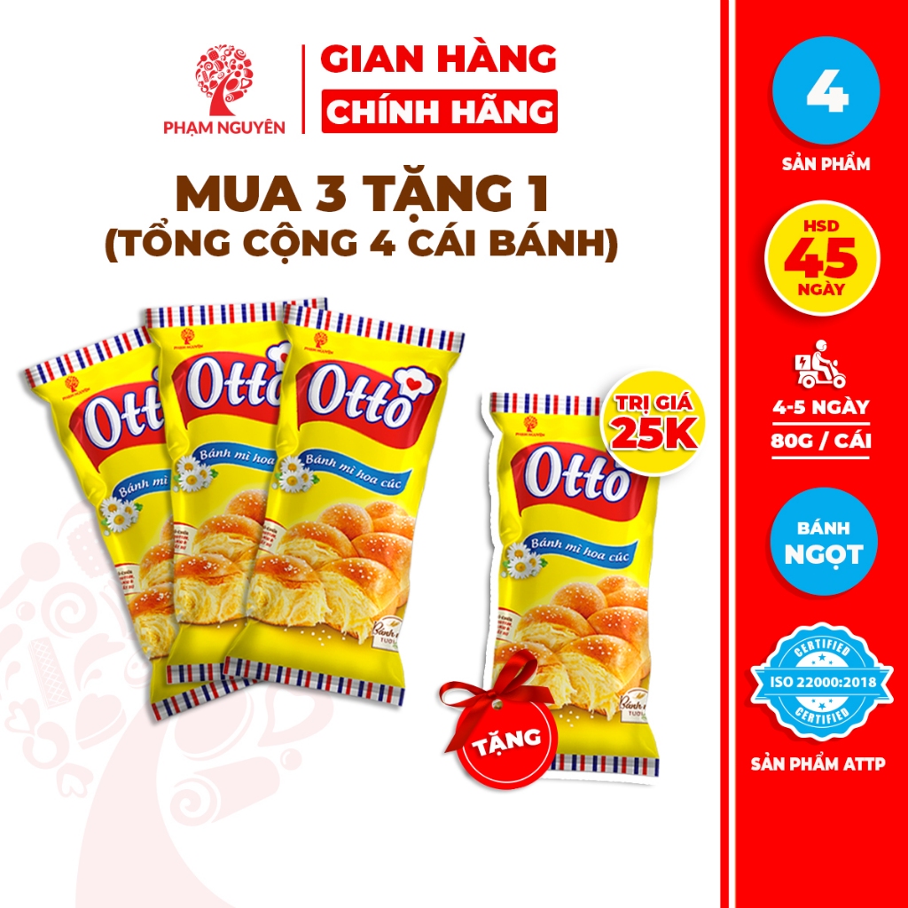 [MUA 3 TẶNG 1] Tổng cộng 4 Bịch Bánh mì Hoa Cúc Mini Otto - Otto Mini ...