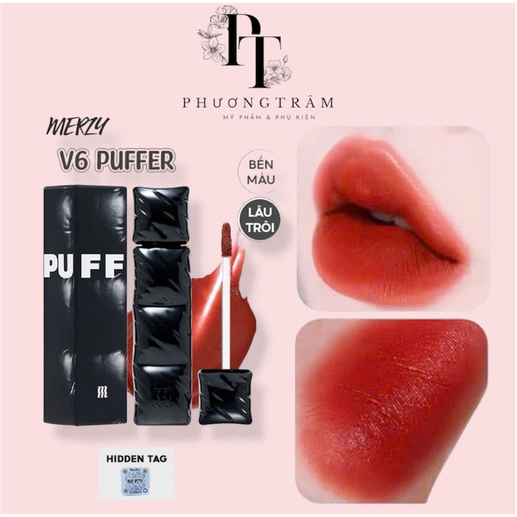 Son kem lì MERZY V6 FIRENZE NEGRON THE FIRST VELVET TINT PUFFER VỎ ĐEN ...
