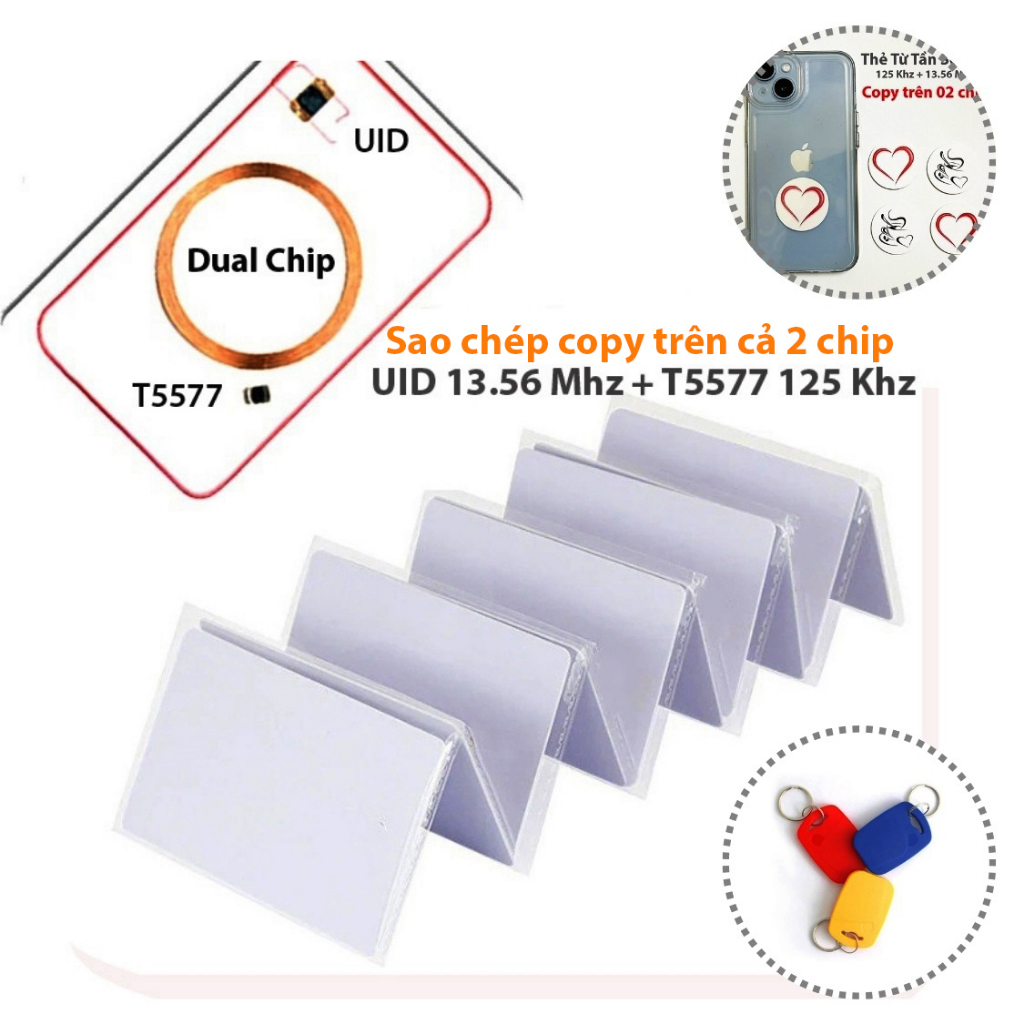 [Copy] Thẻ từ tần số kép dual chip 125 Khz 13.56 Mhz ghi xóa thông tin ...