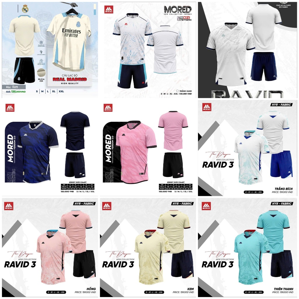 Bộ quần áo bóng đá Clb , không logo mikal đủ mẫu logo thêu , quần áo đá ...