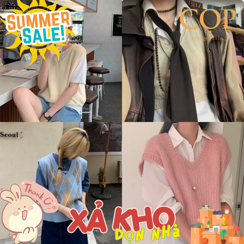[ ÁO NỮ NHAA ]Áo Gile len Hiệu xịn xò style vintage, casual Nhật,Hàn - secondhand (2hand) CỌP ...