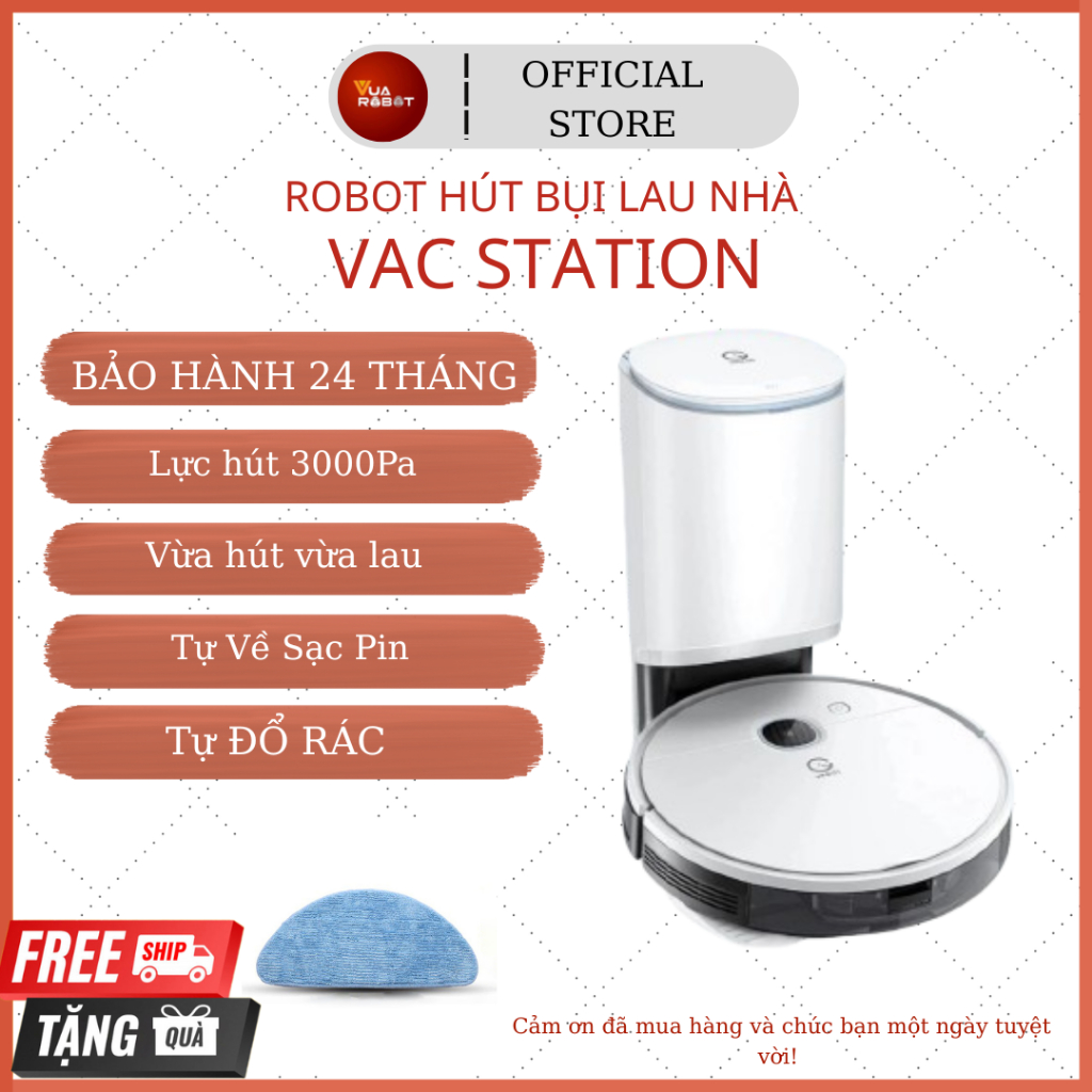 Robot Hút Bụi Thông Minh Tự Đổ Rác VAC STATION / ROBOROCK T6 - T7 ...