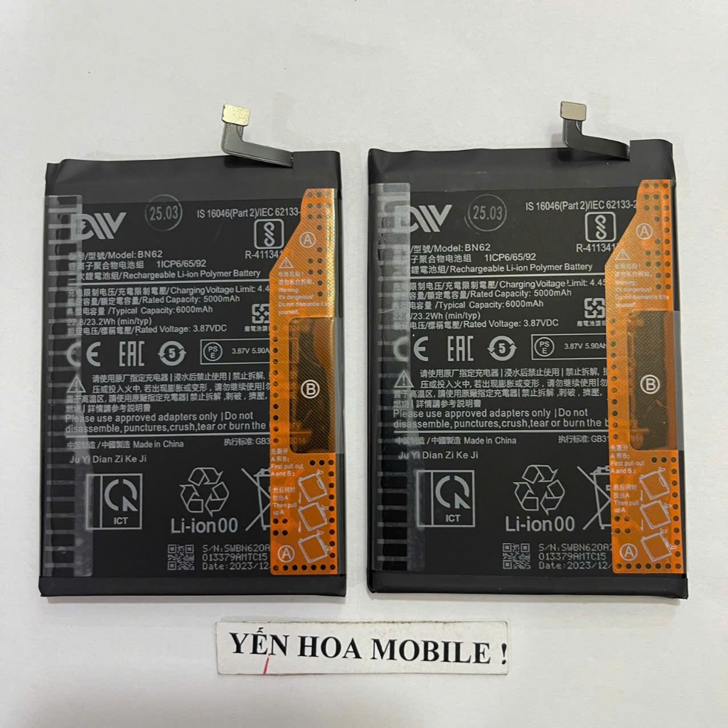 Pin BN62 dành cho xiaomi REDMI 9T / REDMI NOTE 9 4G/ POCO M3 (Tặng ...