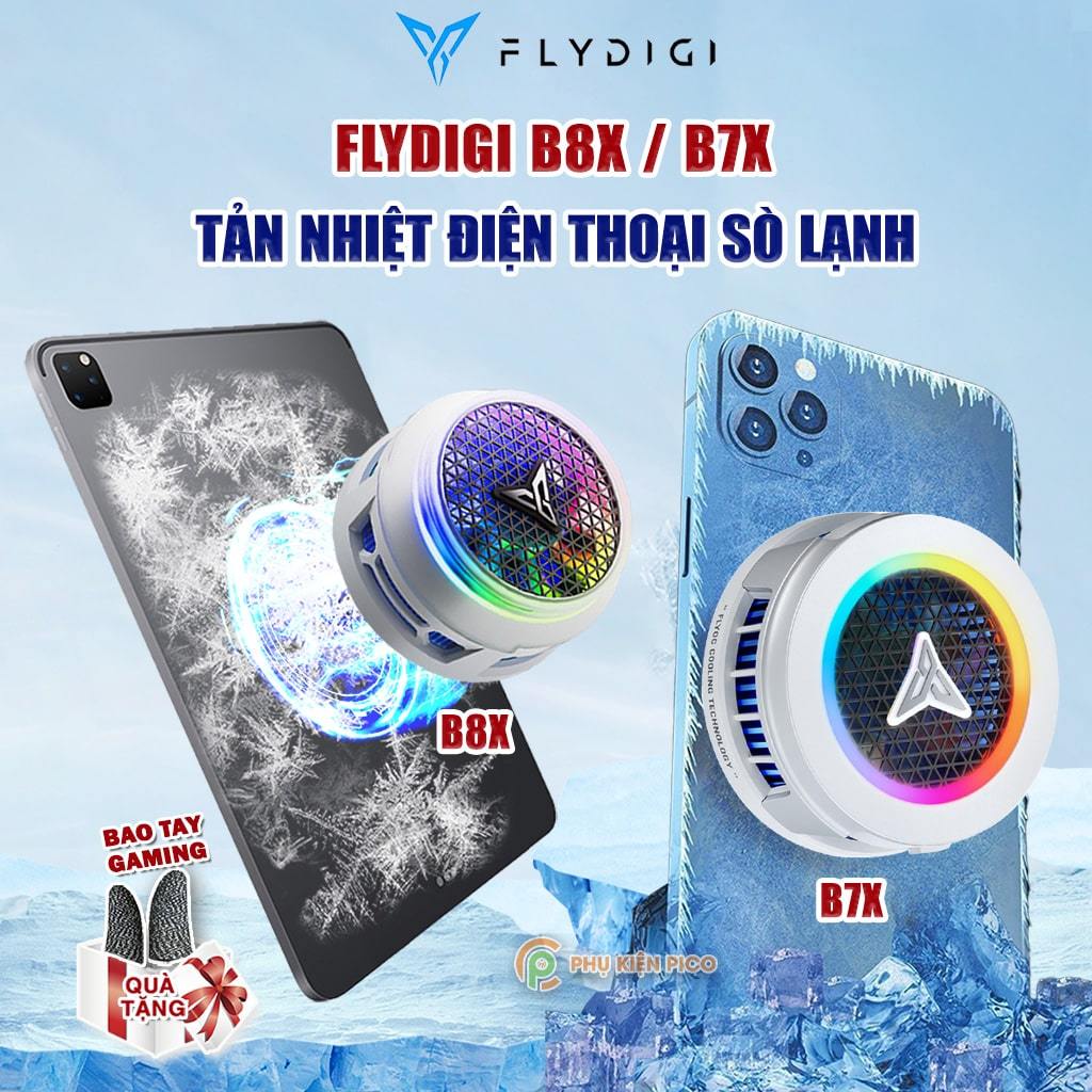 Quạt tản nhiệt điện thoại Flydigi B8X B7X sò lạnh từ tính 27W led RGB - Quạt tản nhiệt sò lạnh ...