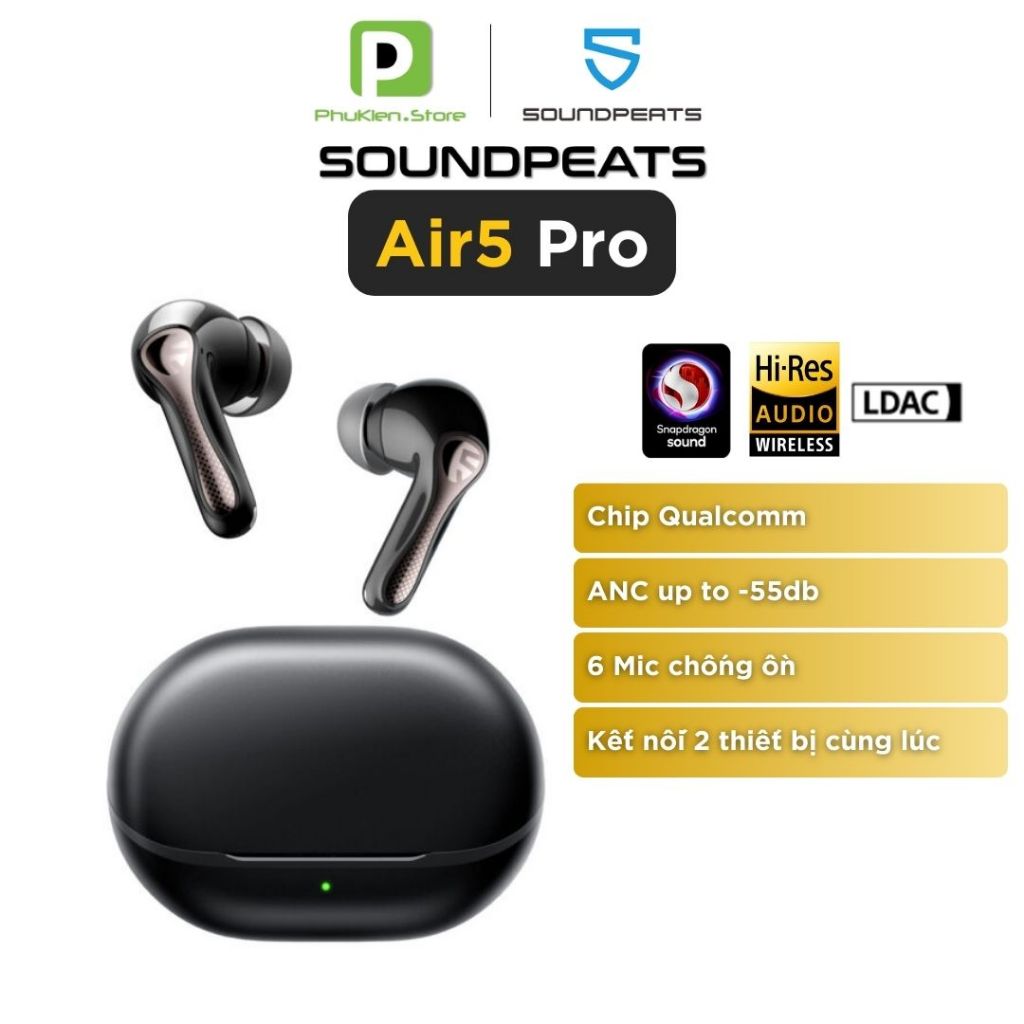 Tai Nghe Bluetooth 5.4 Soundpeats Air5 Pro | AptX Lossless | ANC -55db ...