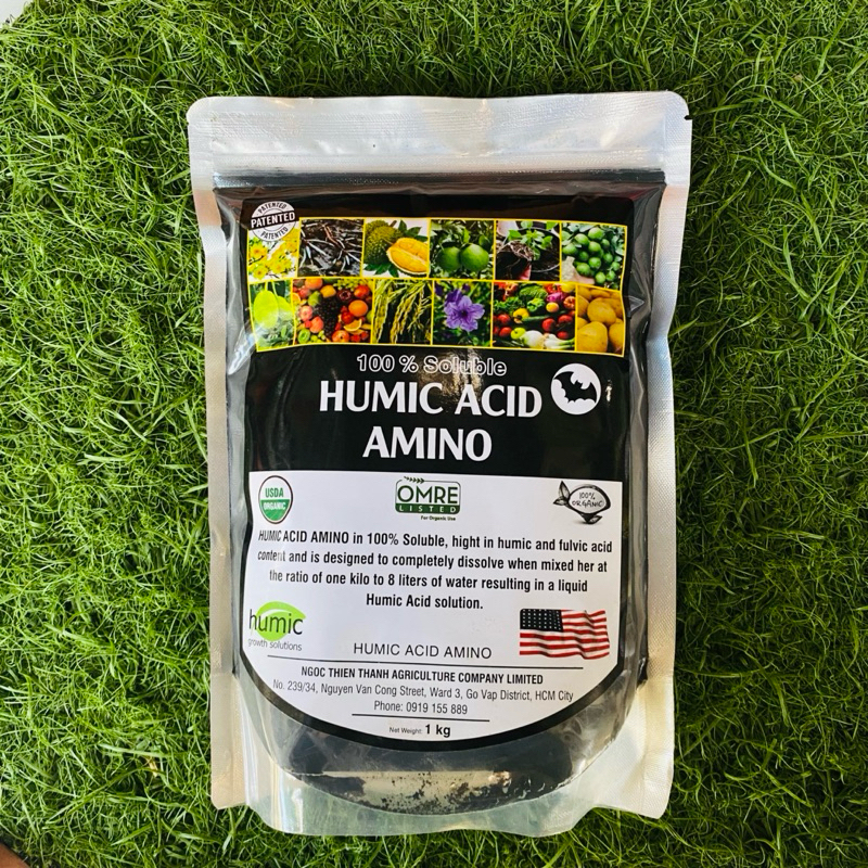 Phân bón Humic Acid Amino gói 1Kg, dạng bột cao cấp nguyên liệu nhập ...