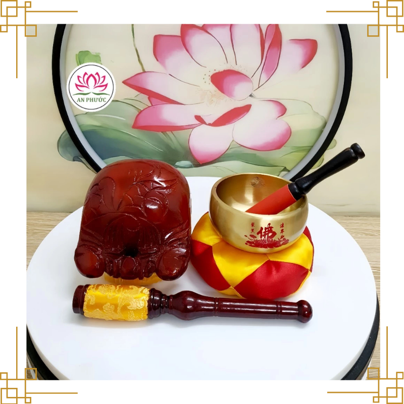 Bộ Chuông Mõ mini 3.5in tụng kinh tại nhà - Chuông Trơn - Mõ Mít đk ...