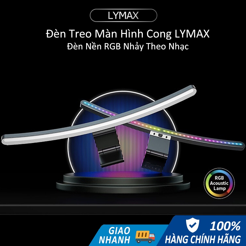 Đèn Treo Màn Hình Cong LYMAX, Đèn Nền RGB Nhảy Theo Nhạc, Ra97, Điều ...