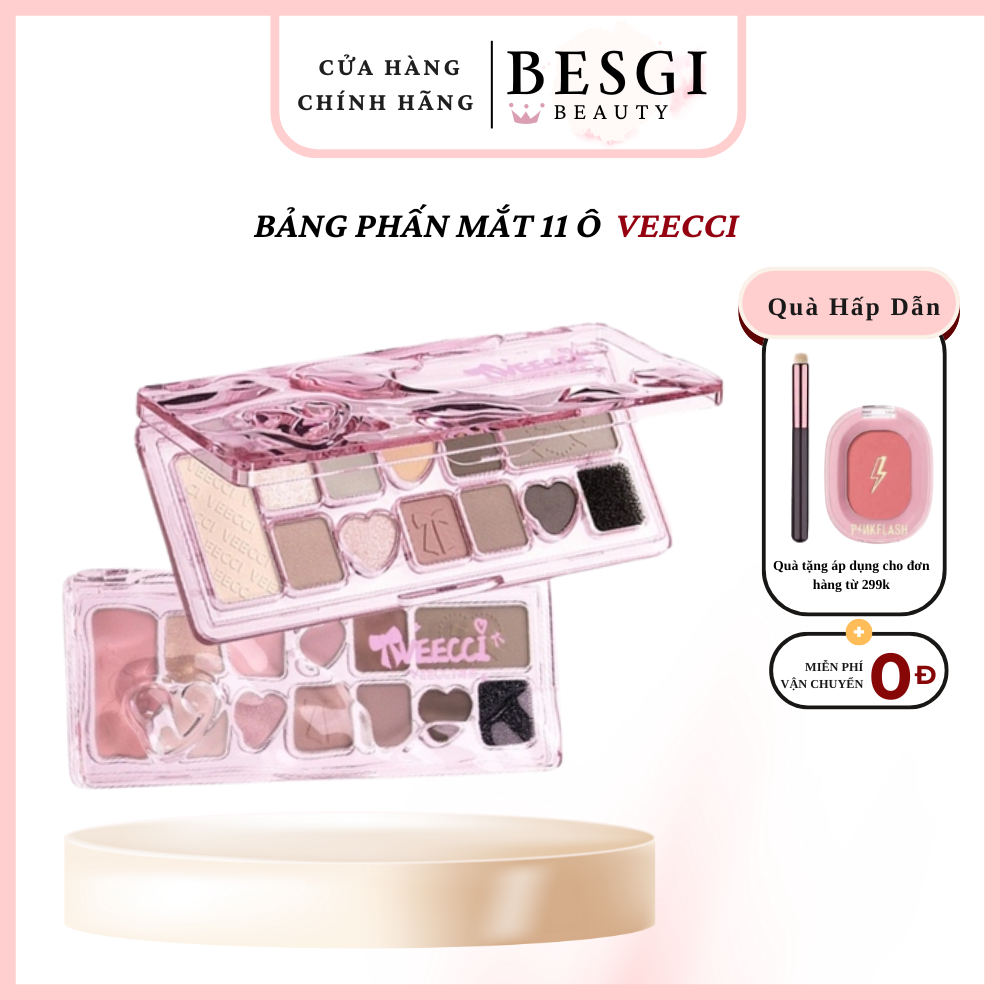 Bảng Phấn Mắt VEECCI 11 Ô Ánh Ngọc Trai Lì xinh lung linh BESGI BEAUTY | Shopee Việt Nam
