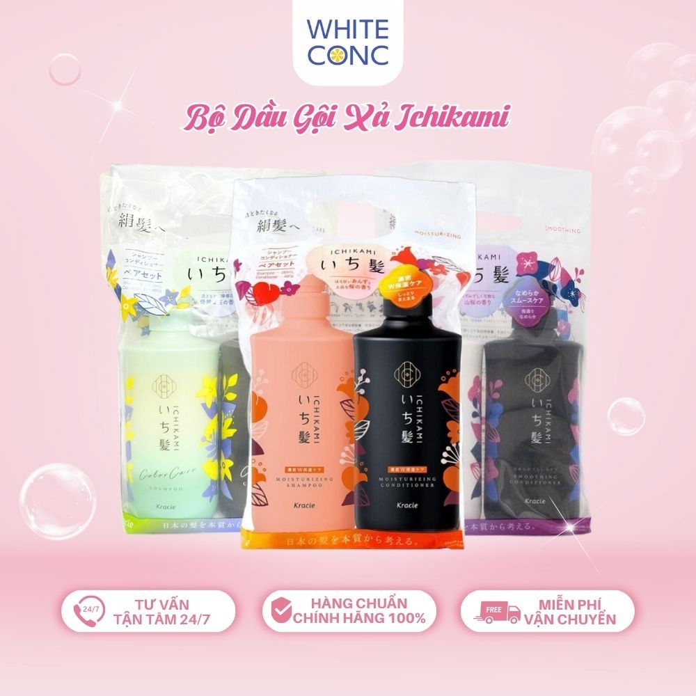 Bộ Dầu Gội Xả Ichikami Phục Hồi Ngăn Gãy Rụng Tóc Nhật Bản - White Conc | Shopee Việt Nam