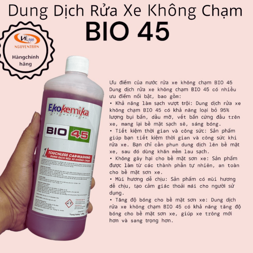 Dung dịch rửa xe không chạm Bio45 thương hiệu Ekokemika tẩy rửa vết bẩn ...