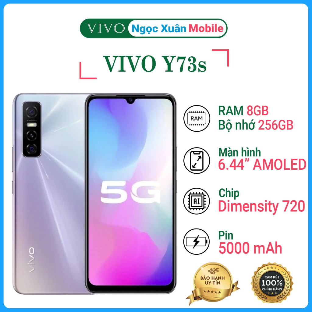 Điện thoại Vivo Y73s 5G Ram 8GB/256GB Zin đẹp keng, Pin 5000mAh, Sạc type - C - Bảo hành 3 tháng ...