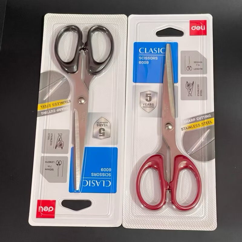 Kéo Văn Phòng Deli 6009 - 6010 lưỡi hợp kim thép không gỉ,siêu bén ...
