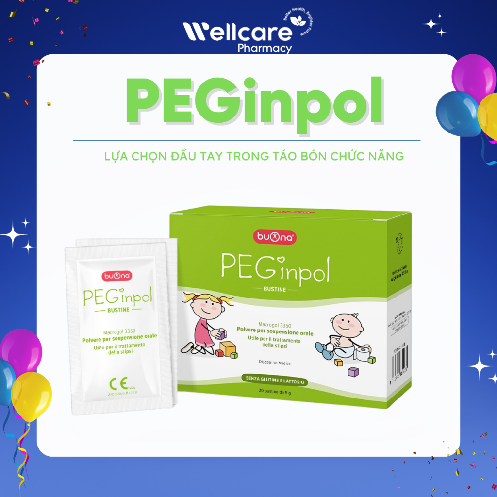 Bột Nhuận Tràng PEGinpol (Macrogol 3350) - 20 Gói*5g, Hỗ trợ giảm táo ...