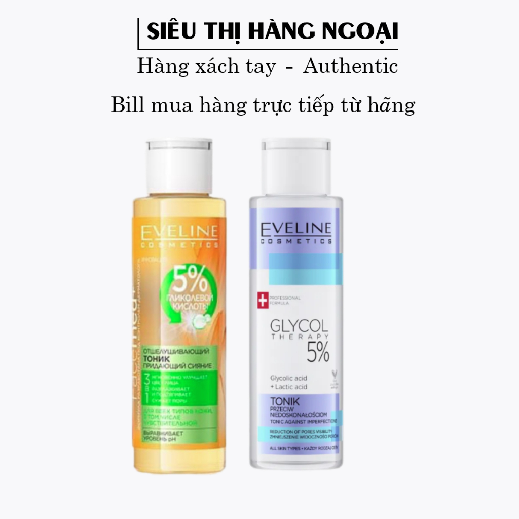 Toner, Nước hoa hồng Eveline 5% glycolic acid 110ml | Shopee Việt Nam