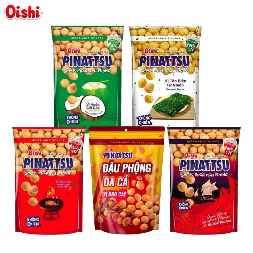 Snack đậu phộng Pinattsu Oishi Party size gói 85g | Shopee Việt Nam