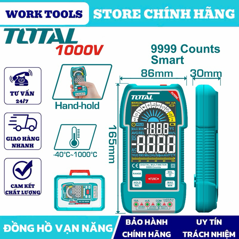 ĐỒ NGHỀ TOTAL Đồng hồ đo điện vạn năng TMT460013 / TMT460002 ...
