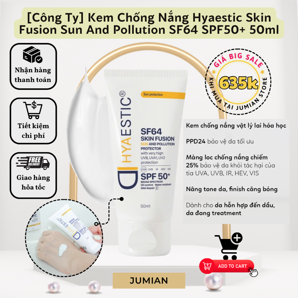 [Full Box - DATE 2027] Kem Chống Nắng Hyaestic Skin Fusion Sun And ...