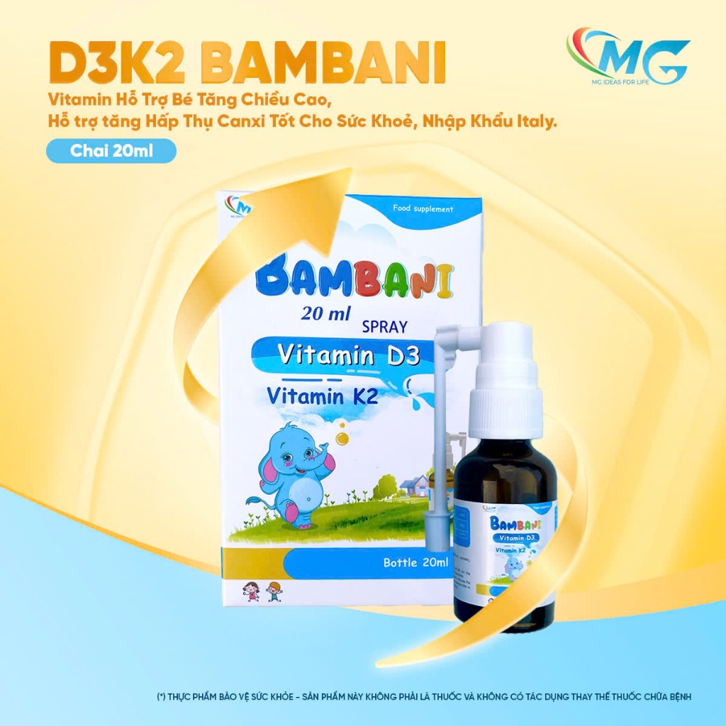 Vitamin D3K2 Hỗ Trợ Bé Tăng Chiều Cao, Tăng Hấp Thụ Canxi Chai 20ml ...