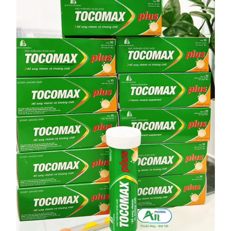TOCOMAX Plus Hương Cam Bổ sung vitamin và khoáng chất (10 viên hộp )nén ...