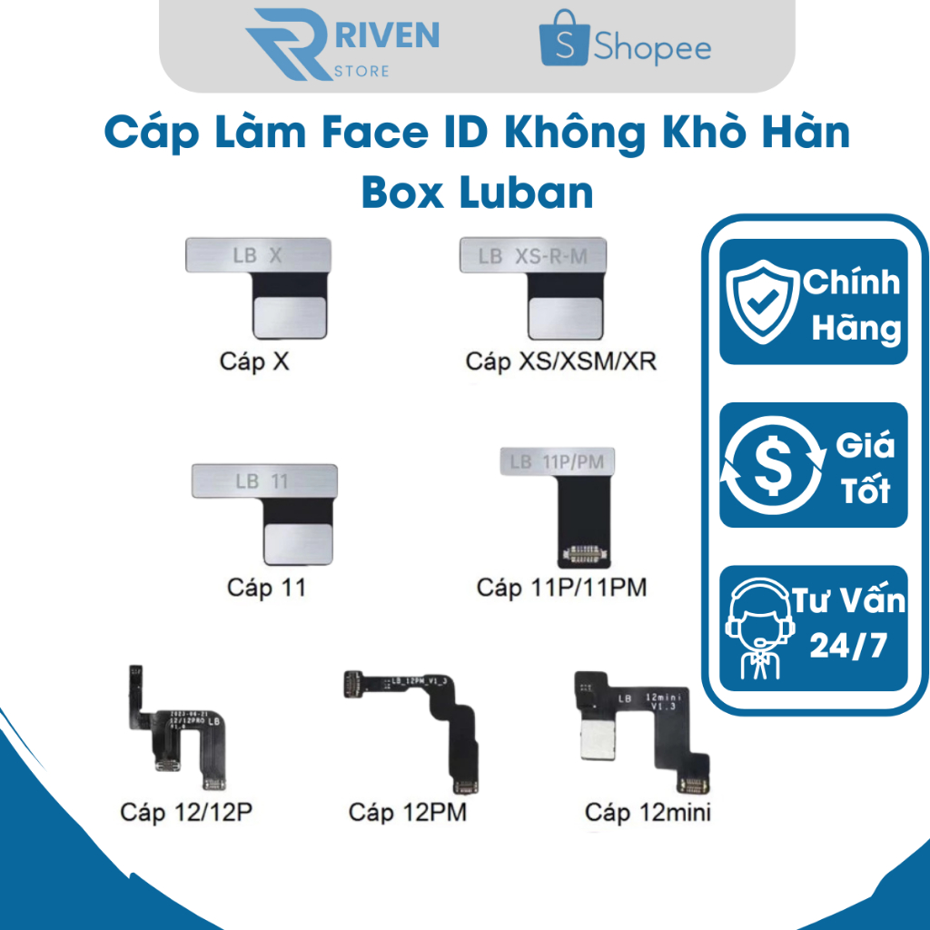 Cáp Face ID Luban Không Khò Hàn X-12PRM , Cáp Sửa Face ID Cho Box Luban ...
