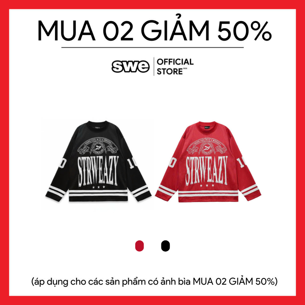 (MUA 2 GIẢM 50%) Áo Thun Tay Dài Unisex Oversize Local Brand SWE CREW ...