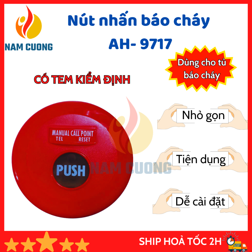 [CÓ TEM KIỂM ĐỊNH] Nút nhấn khẩn báo cháy Horing AH - 9717 | Shopee ...