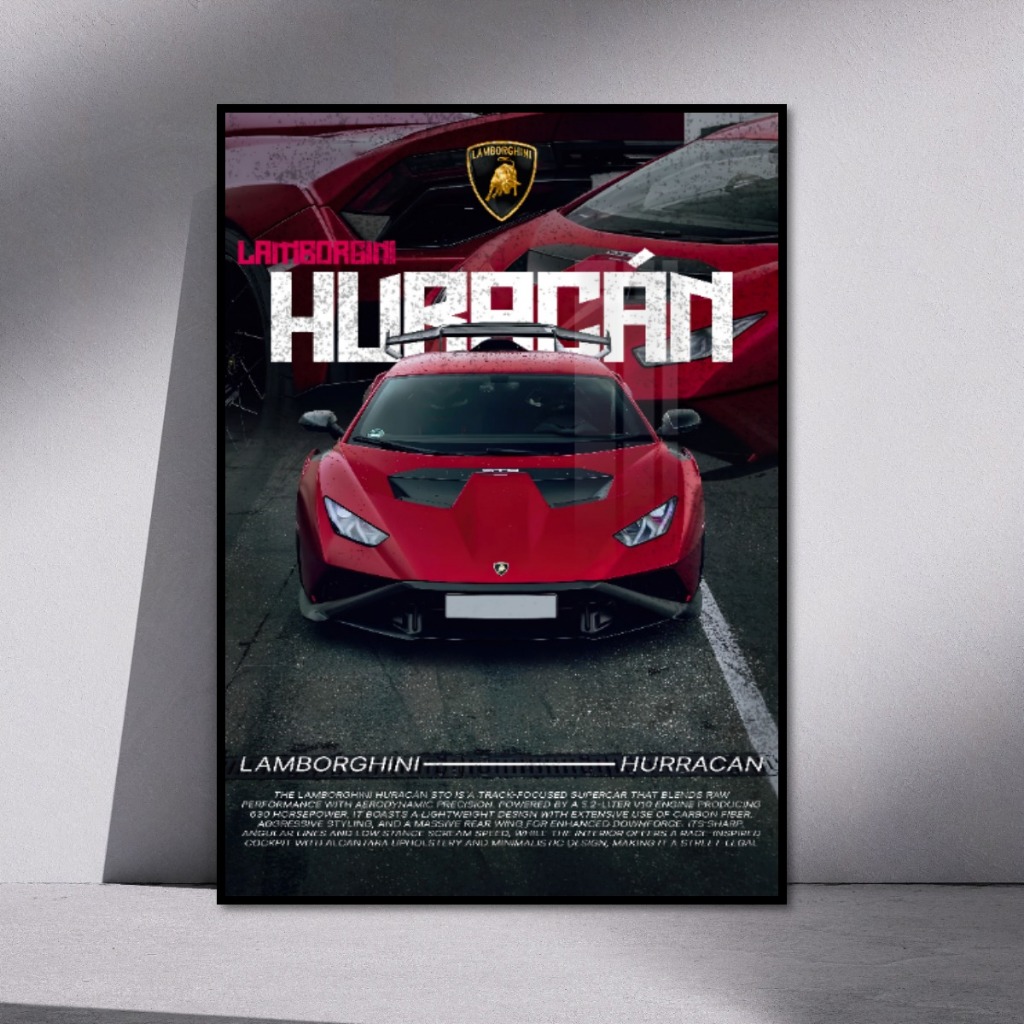 Tranh Siêu Xe Lamborghini Treo Tường Khung Composite Cao Cấp Decor Trang Trí Phòng Khách, Phòng ...