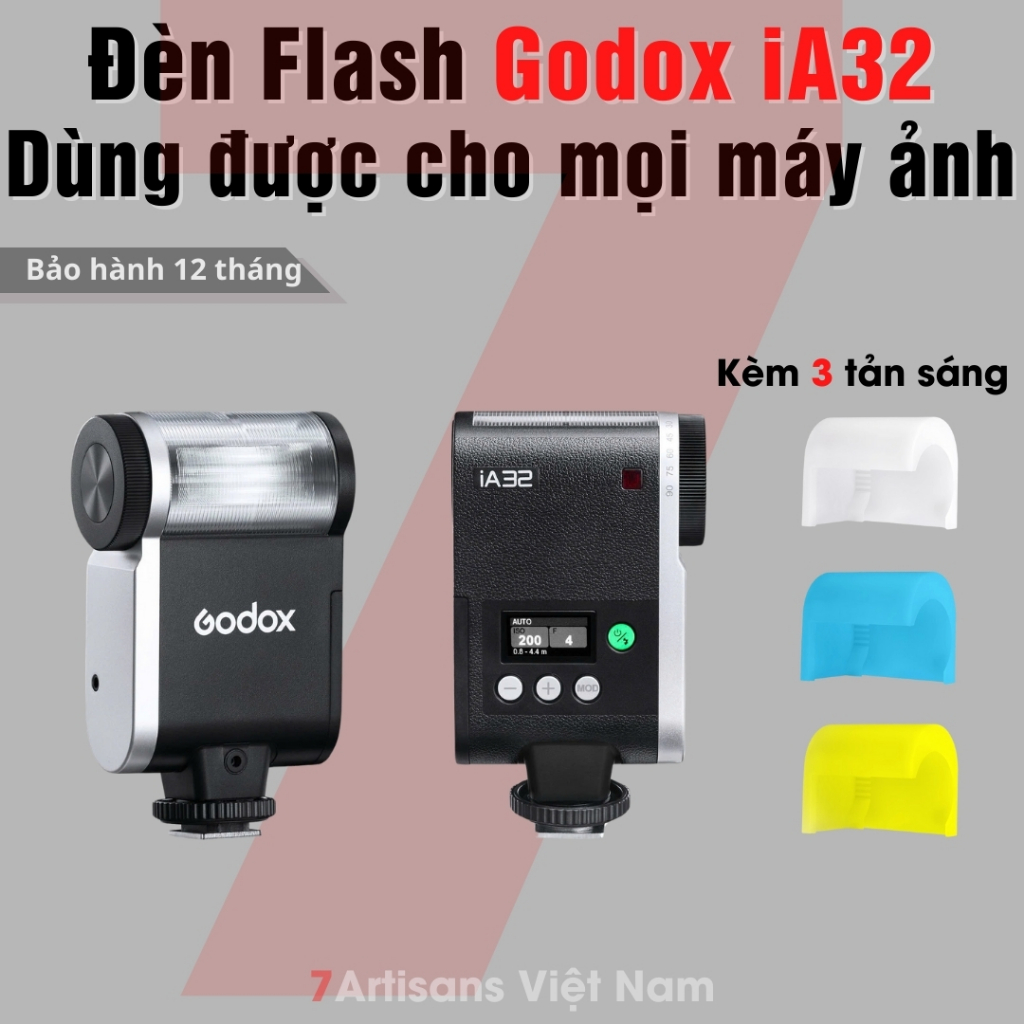 Godox iA32 Đèn Flash dùng cho mọi máy ảnh - Điều chỉnh được hướng đánh đèn lên xuống - Có chế độ ...