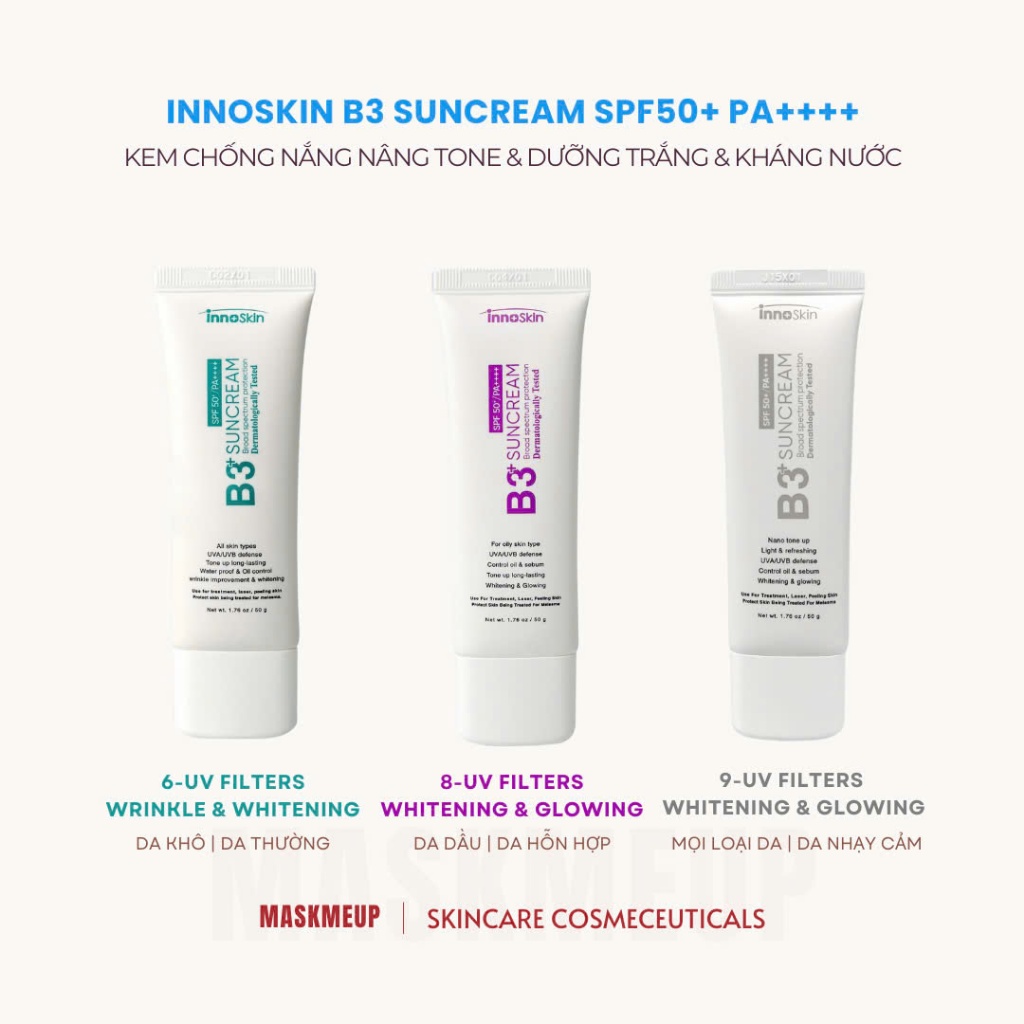 Kem chống nắng Innoskin B3 Suncream SPF50+ PA++++ | Shopee Việt Nam