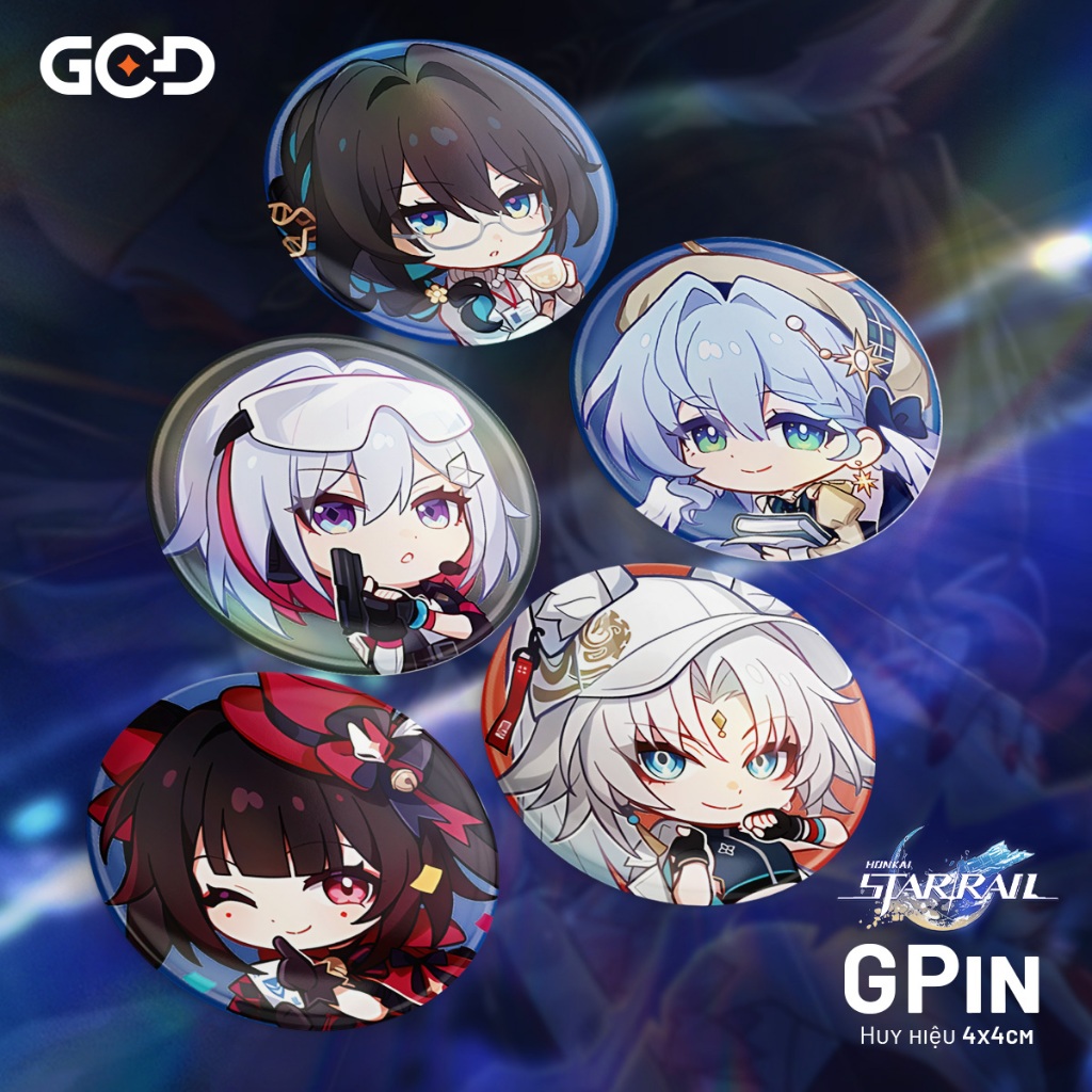 Bộ GPin Huy hiệu cài balo cài áo Honkai Star Rail HSR Nameless Honor ...