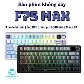 Bàn phím cơ không dây Aula F75 max mạch xuôi - Hỗ trợ hotswap - Có màn led núm xoay tiện lợi ...