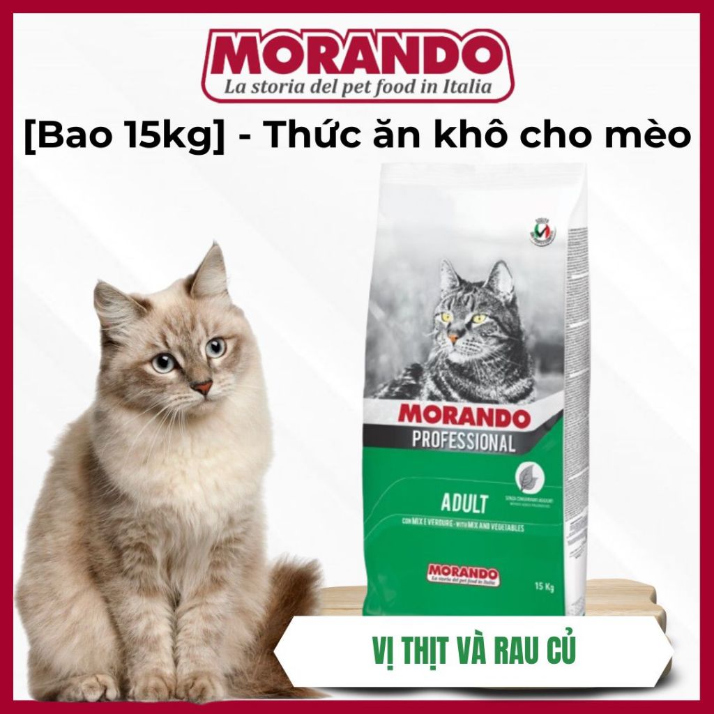 [BAO 15KG] Hạt Khô Morando Cho Mèo Trưởng Thành Vị Thịt & Rau Tổng Hợp ...