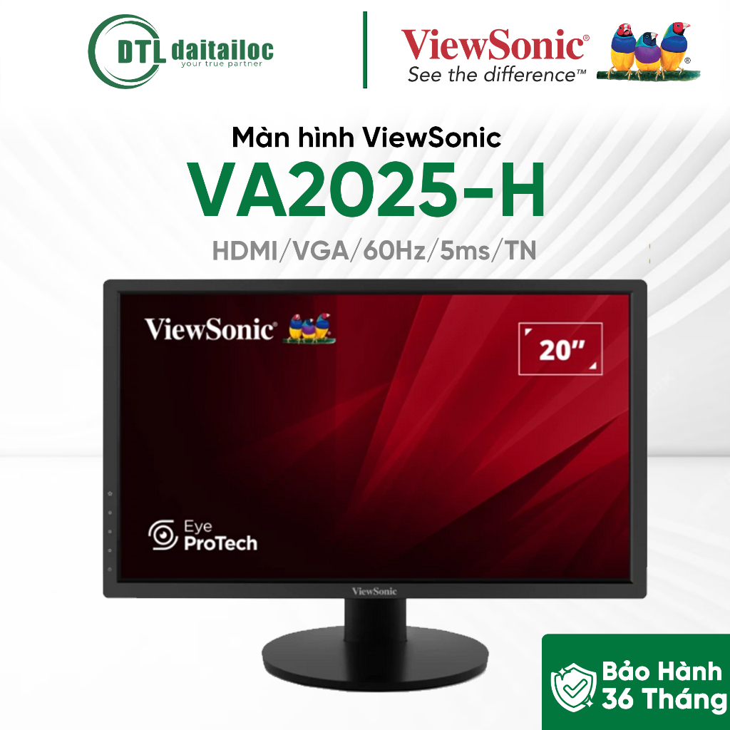 Màn hình ViewSonic VA2025-H 20inch HDMI VGA 60Hz 5ms TN | Chính Hãng | Bảo hành 36 tháng ...