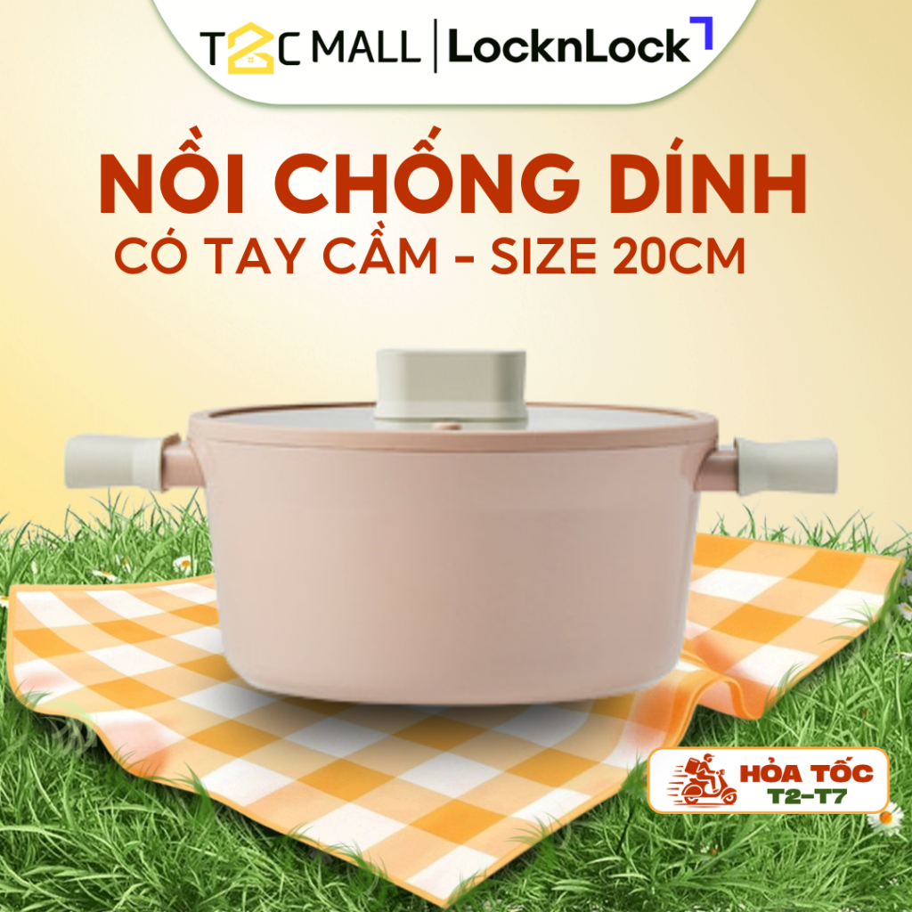 Nồi Bếp Từ Lock and Lock Chống Dính Suit IH Màu Hồng tay cầm cách nhiệt ...