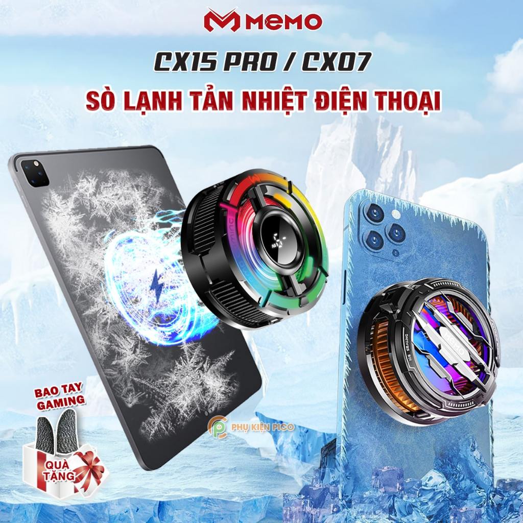 Quạt tản nhiệt điện thoại sò lạnh giá rẻ gaming Memo CX07 / DL22 / CX10 Pro / CX15 Pro AI RGB ...