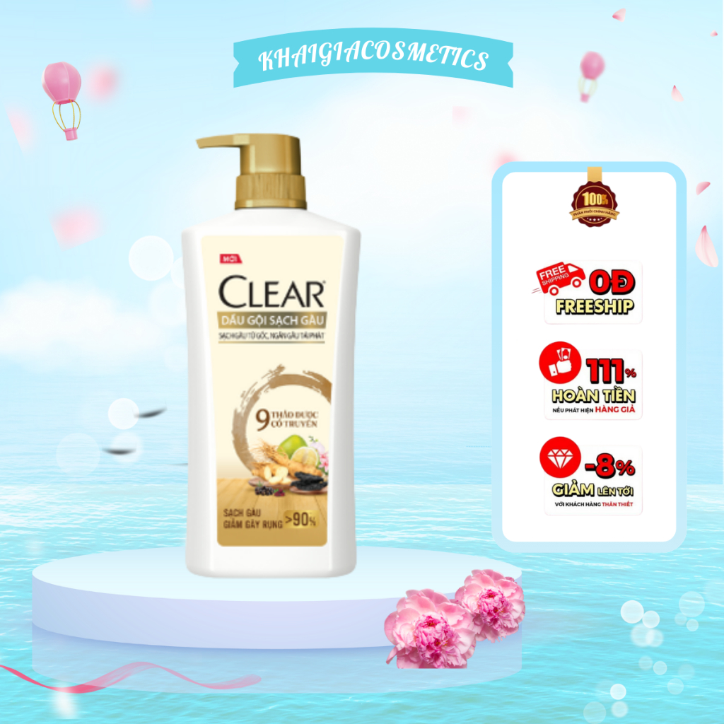Dầu Gội CLEAR 9 Thảo Dược Cổ Truyền Sạch Gàu Giảm Gãy Rụng 630G | Shopee Việt Nam