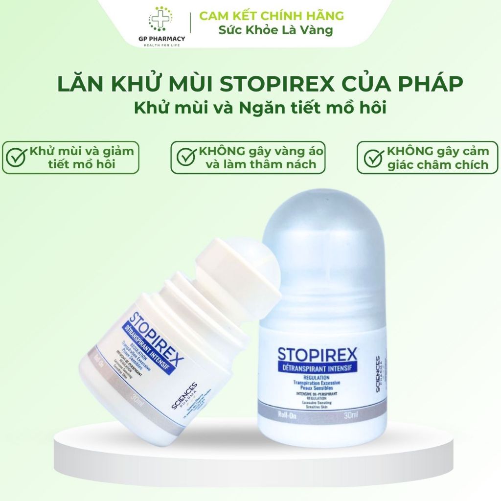 Lăn khử mùi và Ngăn tiết mồ hôi STOPIREX nhập khẩu Pháp, chai 30ml ...