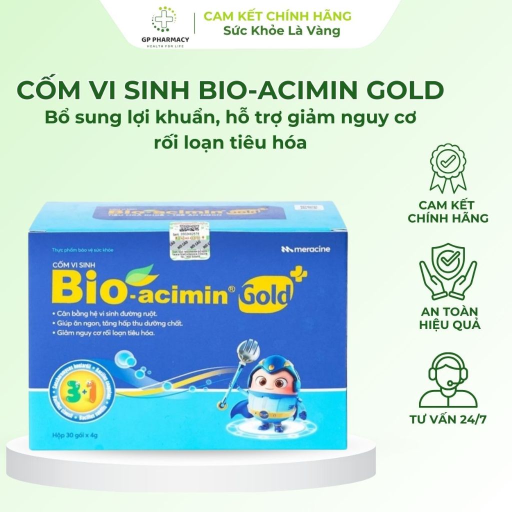Cốm vi sinh Bio-acimin Gold bổ sung lợi khuẩn, hỗ trợ giảm nguy cơ rối ...