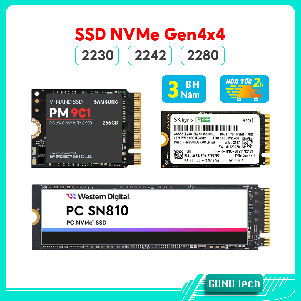 Ổ cứng SSD M.2 NVMe Gen 4 256GB 512GB SAMSUNG PM9C1 Western WD SN740 ...